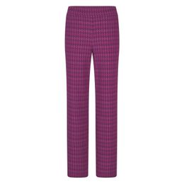 GOLDNER Damen Chinos "Kurzgr&ouml;&szlig;e Elegante Schlupfhose mit weitem Bein", lila, Gr. 23, Obermaterial: 65% Viskose CV. 32% Polyamid PA. 3% Elasthan EL.,