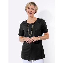 Classic Basics Damen Rundhalsshirt "Longshirt", schwarz, Gr. 40, unifarben, 100% Baumwolle, Shirts