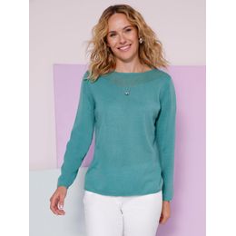 Strickpullover Classic Basics "Langarm-Pullover", Damen, Gr. 44, ozean, 100% Polyacryl, unifarben, Pullover Strickpullover