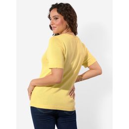 Casual Looks Damen Kurzarmpullover "Kurzarm-Pullover", gelb, Gr. 36, unifarben, 50% Baumwolle, 50% Polyacryl, Pullover