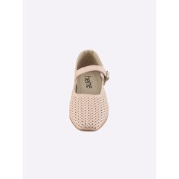 Heine Damen Ballerina, Gr. 39, beige, Glattleder, Leder, Rindsleder, Schuhe