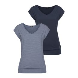 H.I.S. H.I.S Damen Funktionsshirt, blau, Gr. 36, Obermaterial: 87% Polyester, 13% Elasthan, Shirts, &auml;rmellos, figurfreundlicher Schnitt, ideal f&uuml;r Sport und