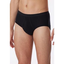Schiesser Herren Slip "Original Classics", Gr. 4, schwarz, Feinripp, Obermaterial: 100% Baumwolle, unifarben, Unterhosen, mit Eingriff, Feinripp,