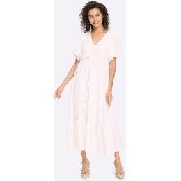 Heine Damen Sommerkleid "Webkleid"wei&szlig;, Gr. 48, unifarben, 100% Baumwolle, Kleider