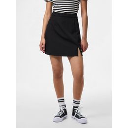 Pieces Damen Minirock "PCBOZZY HW SLIT SKIRT NOOS BC", schwarz, Gr. L, unifarben, Web, Obermaterial: 88% Polyester, 12% Elasthan, R&ouml;cke