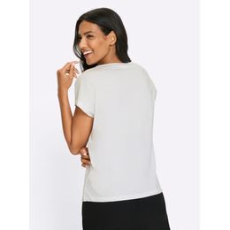 Classic Basics Damen Kurzarmshirt "Kurzarm-Shirt", wei&szlig;, Gr. 50, bedruckt, gemustert, mehrfarbig, 100% Baumwolle, Shirts
