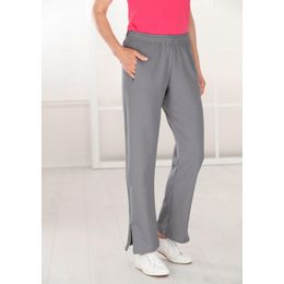 GOLDNER Damen Stoffhose "Freizeithose mit Rei&szlig;verschluss", grau, Gr. 46, Obermaterial: 60% Baumwolle CO. 35% Polyester PES. 5% Elasthan EL., Hosen,