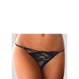 Lascana Damen String, Gr. 36, schwarz, Obermaterial: 88% Polyamid, 12% Elasthan, Unterhosen, aus leicht transparenter Spitze