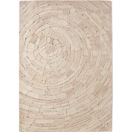 Teppich HEINE HOME Gr. 1, natur, beige, B:60cm H:7mm L:90cm, Schurwolle, Wolle, Teppiche, Teppich