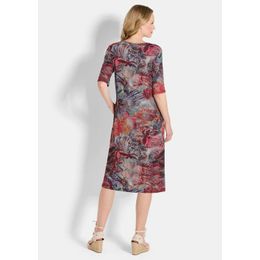 GOLDNER Damen Sommerkleid "Kurzgröße Florales Druckkleid mit Rundhals", bunt, Gr. 20, Obermaterial: 96% Viskose CV. 4% Elasthan EL., Kleider