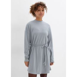 bonprix Geripptes Minikleid, grau