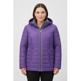 sheego Gro&szlig;e Gr&ouml;&szlig;en Steppjacke mit Flanell-Details, lila, Gr&ouml;&szlig;e 36 - Damen
