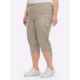 sheego Große Größen Caprihose mit weitenverstellbarem Saum, taupe, Größe 19 - Damen