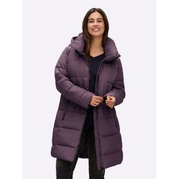 sheego Gro&szlig;e Gr&ouml;&szlig;en Steppmantel mit Raffung am Stehkragen, aubergine, Gr&ouml;&szlig;e 50 - Damen