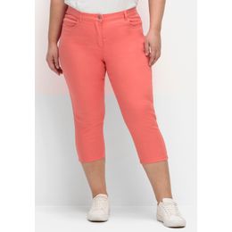 sheego Gro&szlig;e Gr&ouml;&szlig;en 3/4-Jeans mit Zier-Schn&uuml;rungen, koralle, Gr&ouml;&szlig;e 40 - Damen