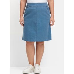 sheego Große Größen Jeansrock mit hoher Bundpatte, blue-bleached, Größe 54 - Damen