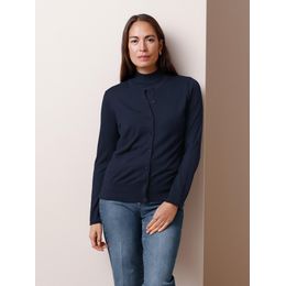 Peter Hahn - Rundhals-Strickjacke aus Seide und Kaschmir, blau, Gr. 42 / M - Seide