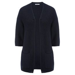 Peter Hahn - Strickjacke mit 3/4-Arm, blau, Gr. 36 / S - Schurwolle