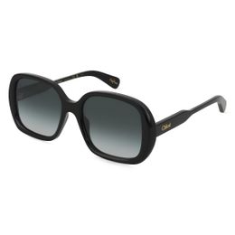 Chlo&eacute; Chlo&eacute; CH0222S | Unisex-Sonnenbrille | Fassung: Vollrand, Quadratisch, Acetat, Schwarz | Glasfarbe: Grau