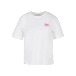 T-Shirt MISS TEE "Miss Tee Damen Cute But Psycho Tee", Damen, Gr. 4XL, wei&szlig;, 100% Baumwolle, bedruckt, oversize, Rundhals, Shirts T-Shirt