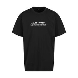T-Shirt MisterTee "MisterTee Gambling Capital Oversize Tee", Damen, Gr. XS, schwarz, 100% Baumwolle, bedruckt, oversize, Rundhals, Shirts T-Shirt