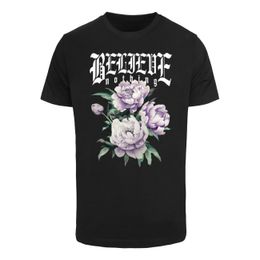 T-Shirt MisterTee "MisterTee Herren Believe Nothing Tee", Damen, Gr. S, schwarz, 100% Baumwolle, bedruckt, normal, Rundhals, Shirts T-Shirt