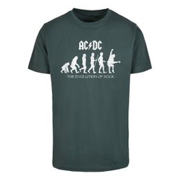 T-Shirt Merchcode "Merchcode Herren ACDC - Evolution Of Rock T-Shirt", Damen, Gr. 4XL, bottlegrün, 100% Baumwolle, bedruckt, normal, Rundhals, Shirts T-Shirt