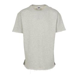 T-Shirt Urban Classics "Urban Classics Herren Herringbone Terry Tee", Damen, Gr. XL, lightgrau, 60% Baumwolle, 40% Polyester, unifarben, oversize, Rundhals, Shirts T-Shirt