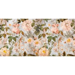 Livingwalls Vliestapete LIVING WALLS "Florale Vintage-Tapete Rosen Beige Rosa Romantisch", grau, B:2,5m H:0,02m L:5m, Vlies, Tapeten