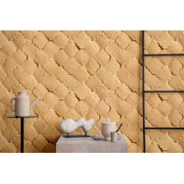 Livingwalls Vliestapete LIVING WALLS "Strukturtapete orientalisches Muster Sandbeige 3D", braun, B:2,7m H:0,02m L:4m, Vlies, Tapeten