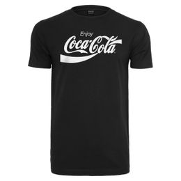 T-Shirt Merchcode "Merchcode Herren Coca Cola Logo Tee", Damen, Gr. XS, schwarz, 100% Baumwolle, unifarben, normal, Rundhals, Shirts T-Shirt