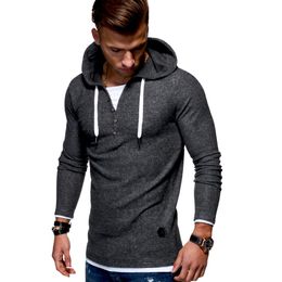 Kapuzensweatshirt behype "HENRAY", Herren, Gr. XXL, grau (dunkelgrau), 70% Polyester, 25% Viskose, 5% Elasthan, unifarben, normal, ohne Ausschnitt, Sweatshirts, in trendiger 2-in-1-Optik