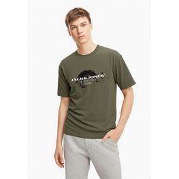 Jack & Jones T-Shirt JACK & JONES "JCOCONDOR TEE SS CREW NECK FST", Damen, Gr. L, gr&uuml;n (vetiver), Jersey, Obermaterial: 100% Baumwolle, bedruckt, regular fit normal, Rundhals, Shirts T-Shirt