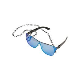 Sonnenbrille Urban Classics "Urban Classics Unisex 103 Chain Sunglasses", Damen, blk, blau, Sonnenbrillen Sonnenbrille