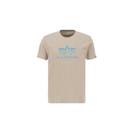 T-Shirt Alpha Industries "Basic T-Shirt BL Rainbow Ref.", Damen, Gr. L, beige (vintage sand), Obermaterial: 100% Baumwolle, Shirts T-Shirt