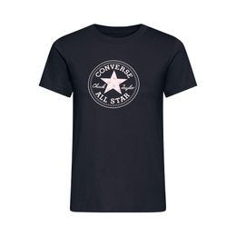 T-Shirt Converse "WOMEN'S Converse CRAFTED CHUCK TAYLOR T-SHIRT", Damen, Gr. XS, schwarz (Converse schwarz), Obermaterial: 100% Baumwolle, Rundhals, eingesetzt, Shirts T-Shirt