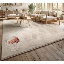 Fellteppich my home "Lottano" Gr. 5, beige (creme), B:160cm H:11mm L:230cm, Polyester, Teppiche, Fellteppich, Langflor, Kunstfell, Uni Farben, traumhaft weicher Flor, Wohnzimmer