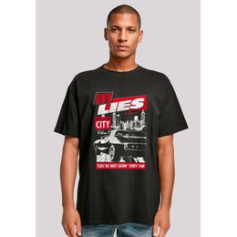 T-Shirt F4NT4STIC "Guns N' Roses Lies City Rock Music", Damen, Gr. L, schwarz, Obermaterial: 100% Baumwolle, oversize, Rundhals, ohne B&uuml;ndchen, Shirts T-Shirt, Premium Qualit&auml;t