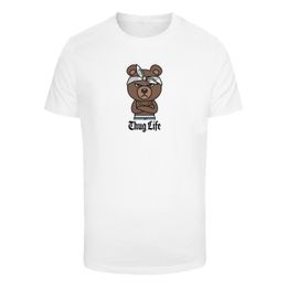 T-Shirt MisterTee "MisterTee Bandana Bear Sketch Tee", Damen, Gr. S, weiß, 100% Baumwolle, bedruckt, normal, Rundhals, Shirts T-Shirt