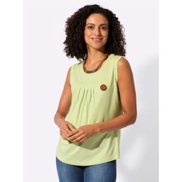 Casual Looks Damen Shirttoppistazie, Gr. 38, unifarben, 50% Baumwolle, 50% Modal, Tops