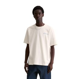 Marc O'Polo T-Shirt MARC O'POLO DENIM "mit Print auf Vorder- und R&uuml;ckseite", Damen, Gr. L, sanftes wei&szlig;, Obermaterial: 100% Baumwolle, unifarben, Basic, oversize, Rundhals, normaler Saum, Shirts T-Shirt