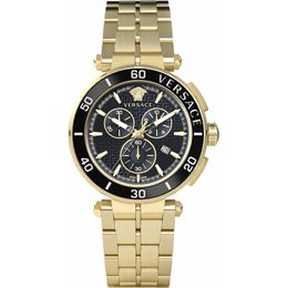Versace Uhr 'Greca Chrono' Herren Gr&ouml;&szlig;e One Size gold / schwarz / wei&szlig;