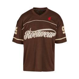 T-Shirt Rocawear "Rocawear Rocawear BALLER Trikot", Damen, Gr. M, chocolate braun, 100% Polyester, bedruckt, normal, Rundhals, Shirts T-Shirt