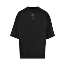 T-Shirt Merchcode "Merchcode Herren Spring - Rose HugeSpring - Rose Huge Tee Tee", Damen, Gr. M, schwarz, 100% Baumwolle, bedruckt, oversize, Rundhals, Shirts T-Shirt