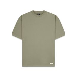 T-Shirt DROPSIZE "Dropsize Herren Super Heavy Blank T-Shirt", Damen, Gr. M, olive, 100% Baumwolle, unifarben, oversize, Rundhals, Shirts T-Shirt
