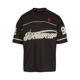 T-Shirt Rocawear "Rocawear Rocawear BALLER Trikot", Damen, Gr. L, jet schwarz, 100% Polyester, bedruckt, normal, Rundhals, Shirts T-Shirt