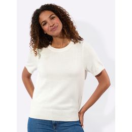 Casual Looks Damen Kurzarmpullover "Kurzarm-Pullover"ecru, Gr. 36, unifarben, 100% Baumwolle, Pullover
