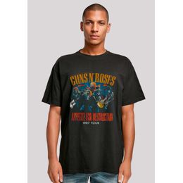 T-Shirt F4NT4STIC "Guns N' Roses 1987 Tour Vintage Rock", Damen, Gr. L, schwarz, Obermaterial: 100% Baumwolle, oversize, Rundhals, ohne B&uuml;ndchen, Shirts T-Shirt, Premium Qualit&auml;t