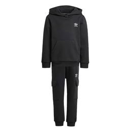 adidas originals Jogginganzug 'Hoodie Cargo Set' Jungen Gr&ouml;&szlig;e 128 schwarz / wei&szlig;