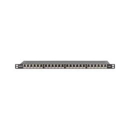 Digitus CAT 6A, Klasse E High Density Patchpanel, 24 Port schwarz, 0,5 HE, geschirmt, 19" Rack Mount
